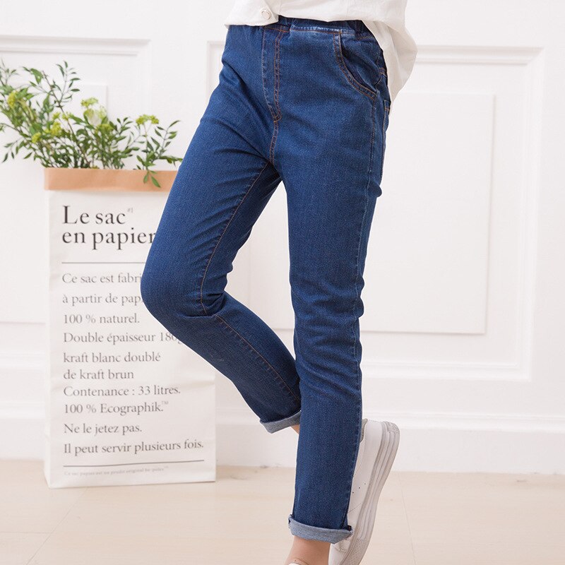 Plain Ankle-Length Girls Jeans Slim Blue Denim Pan... – Vicedeal
