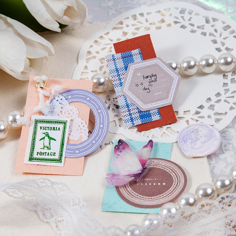 30 stk/posere årgang hulramme papir klistremerke p... – Grandado