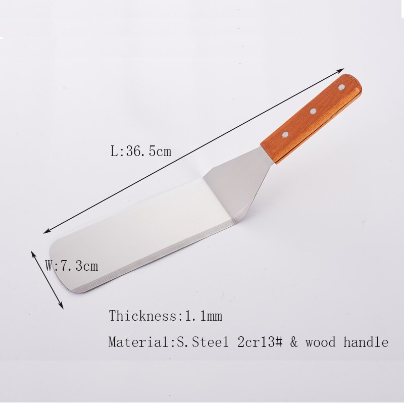 Wood Handle Metal Spatula BBQ Grill Turner Burger ... – Vicedeal