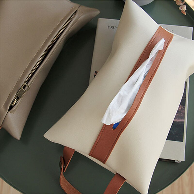 Chic Hangable Tissue Case Box Pu Leather Home Auto... – Grandado