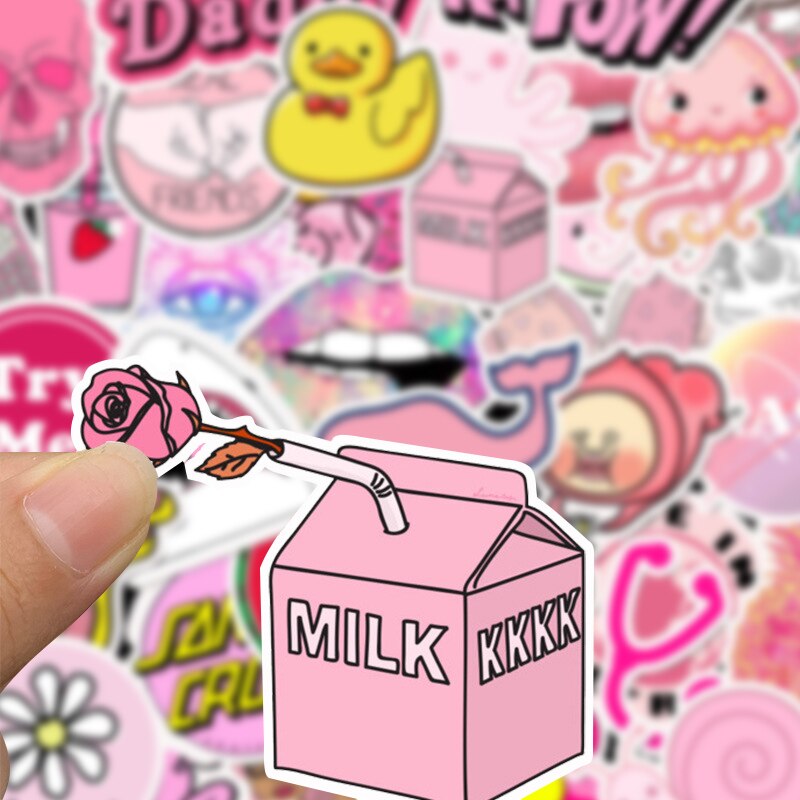 50 PCS Cartoon pink Stickers For Chidren Toy Water... – Grandado