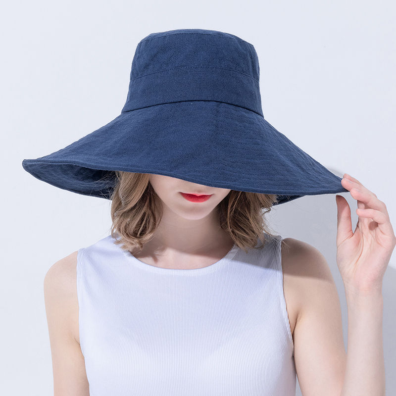 Hats Women Bucket Big Shade Sun-protection Drawstr... – Grandado
