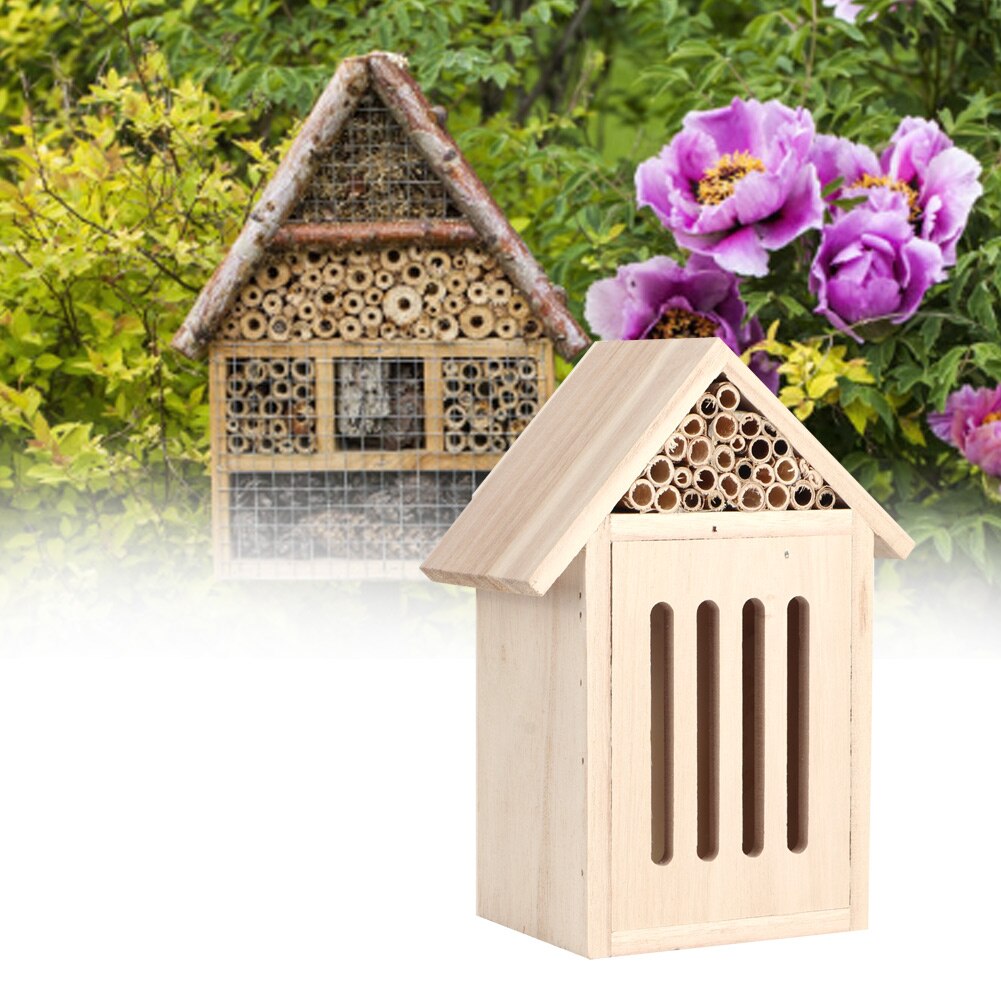 Garden Wooden Insect Bee House Outdoor Tubular Cha... – Vicedeal
