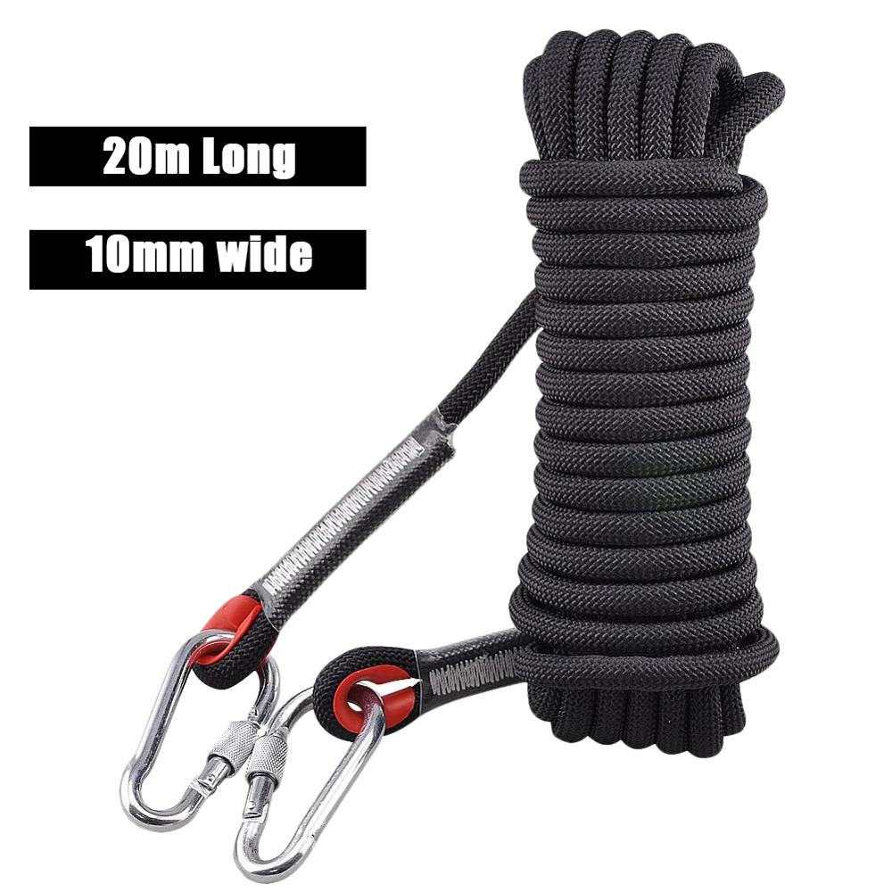 20m Outdoor Climbing Rope 48 Strands With Carabine... – Vicedeal