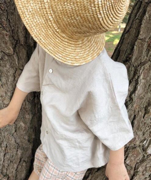 2313C Kinderen Shirt Korea Katoen En Linnen Blouse... – Grandado