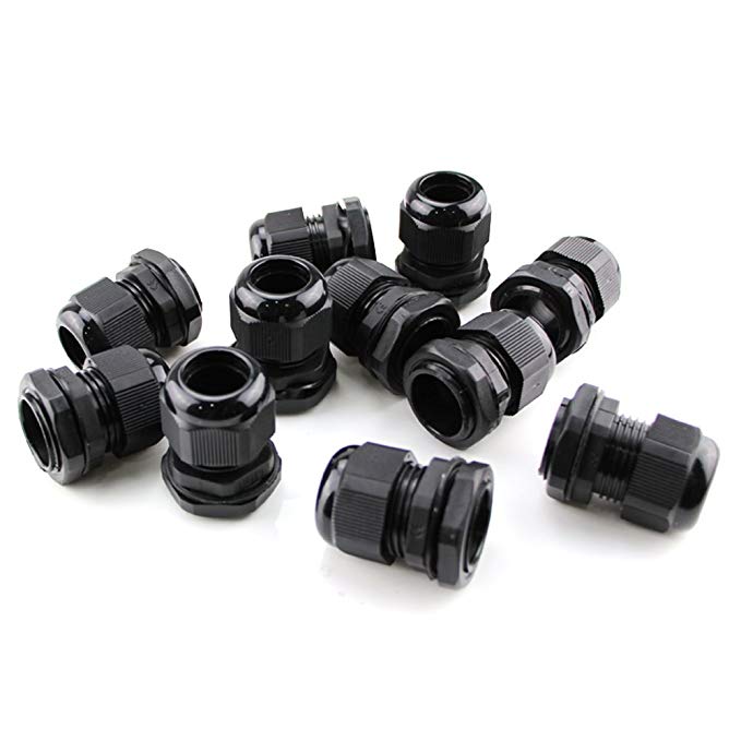 PG7 Cable Gland 20 pcs Black Plastic Waterproof Ad... – Grandado
