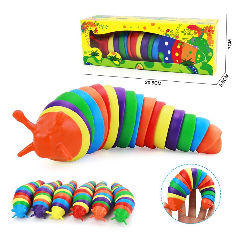 2022 Rainbow Slug Snail Caterpillar Toy Snail Spoo... – Grandado