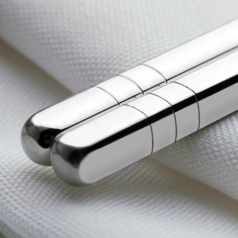10 Pair 18/10 Silver Stainless Steel Chopsticks Se... – Vicedeal