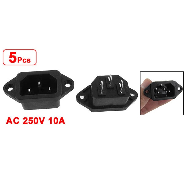 5 Pcs 3P IEC 320 C14 Male Plug Panel Power Inlet S... – Grandado