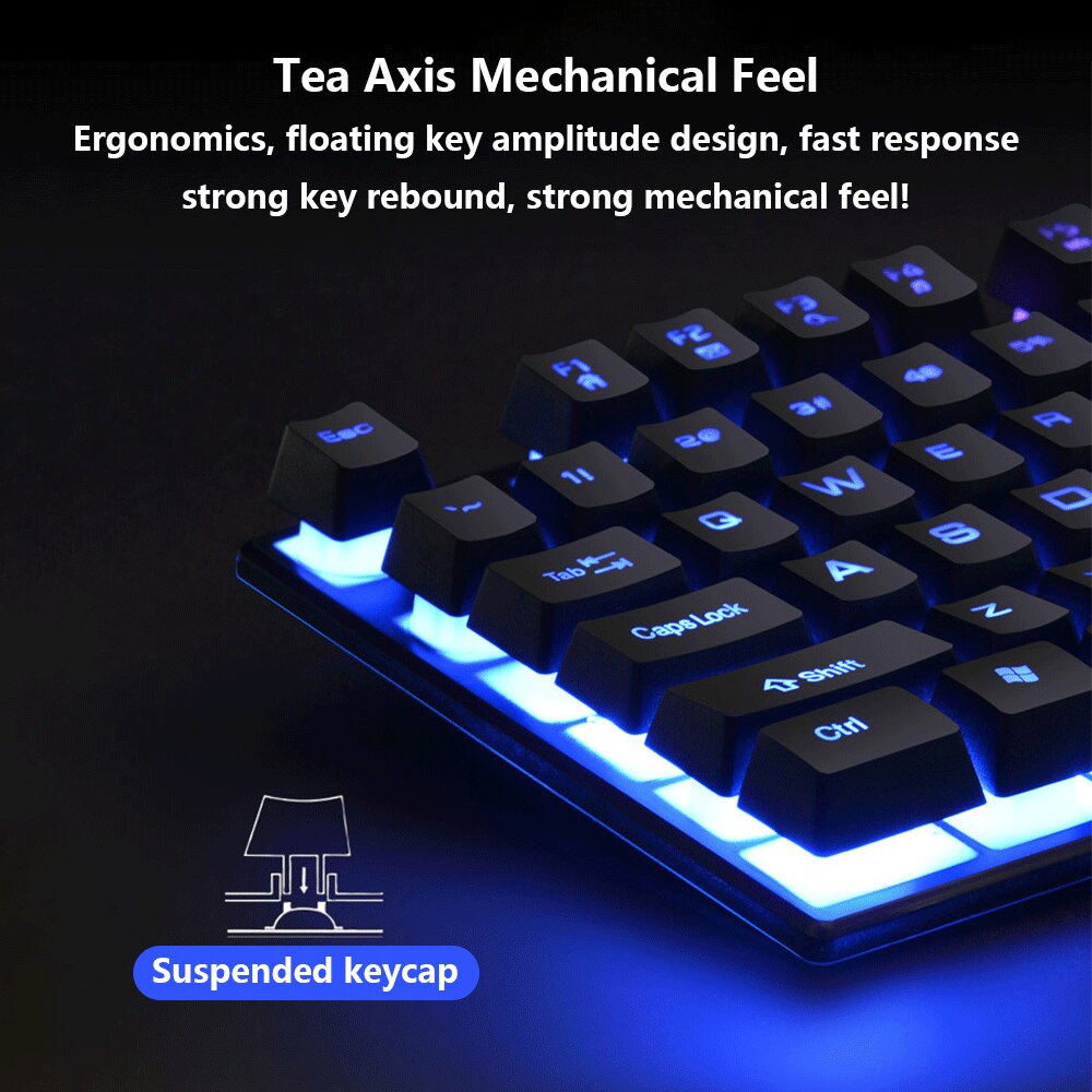 Gaming keyboard Mechanical Feel Keyboard With Rain... – Grandado