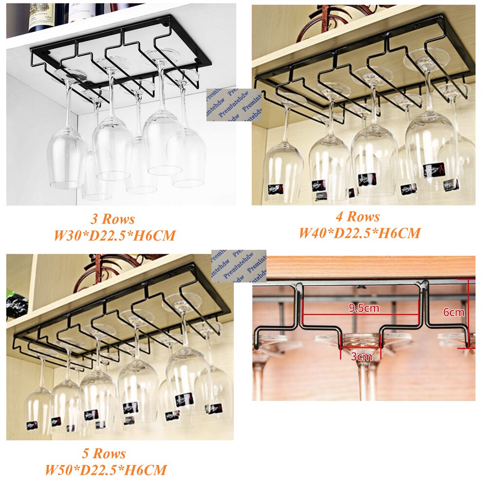 1 Piece Wine Glass Goblet Rack Under Cabinet Stemw... – Vicedeal