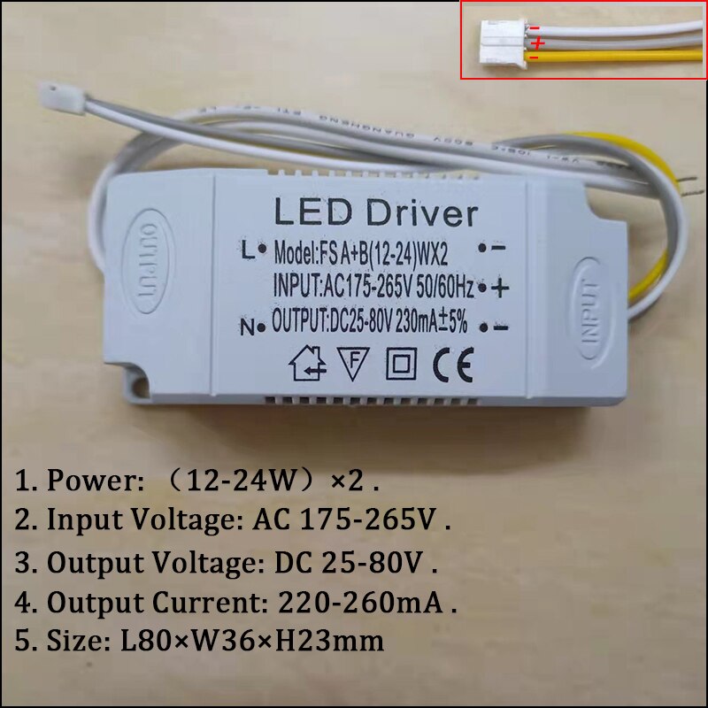 LED Driver 240mA 12-24W/24-40W/36-50W SMD PCB ligh... – Grandado