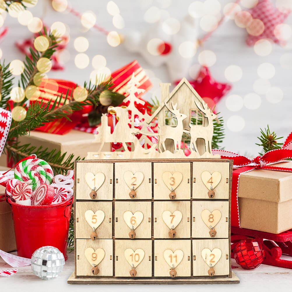 Kerst Houten Advent Kalender Met 24 Opberglades Vo... – Vicedeal
