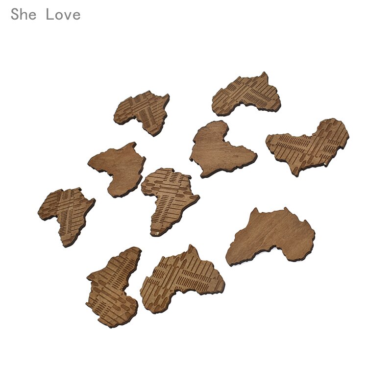 She Love 10pcs Wood Africa Map Shape DIY Scrapbook... – Grandado