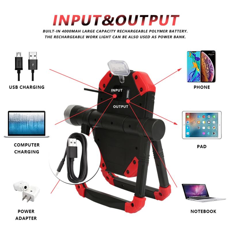 Cob Draagbare Spotlight Flood Light 360 ° Rotatie ... – Vicedeal