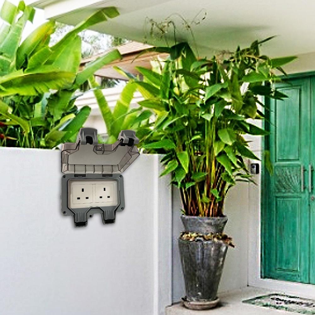 Outdoor Waterproof Wall Power Socket Double UK Sta... – Vicedeal Outdoor Waterproof Wall Power Socket Double UK Sta... – Vicedeal
