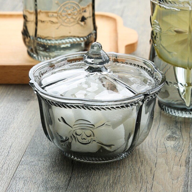 Embossed Lead-free Glass Sugar Tank Mediterranean ... – Grandado