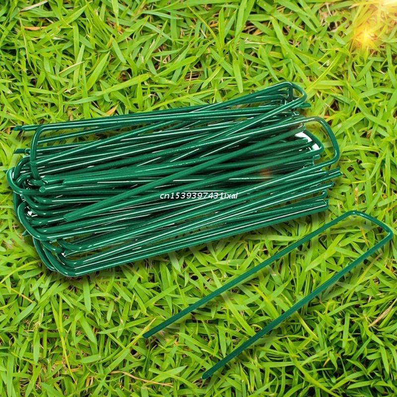 10 Pcs U-shape Garden Staples Ground Stakes Pegs G... – Grandado