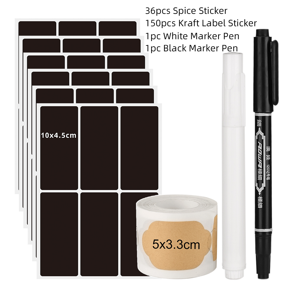 186Pcs Spice Stickers Herbruikbare Potten Etikette... – Vicedeal