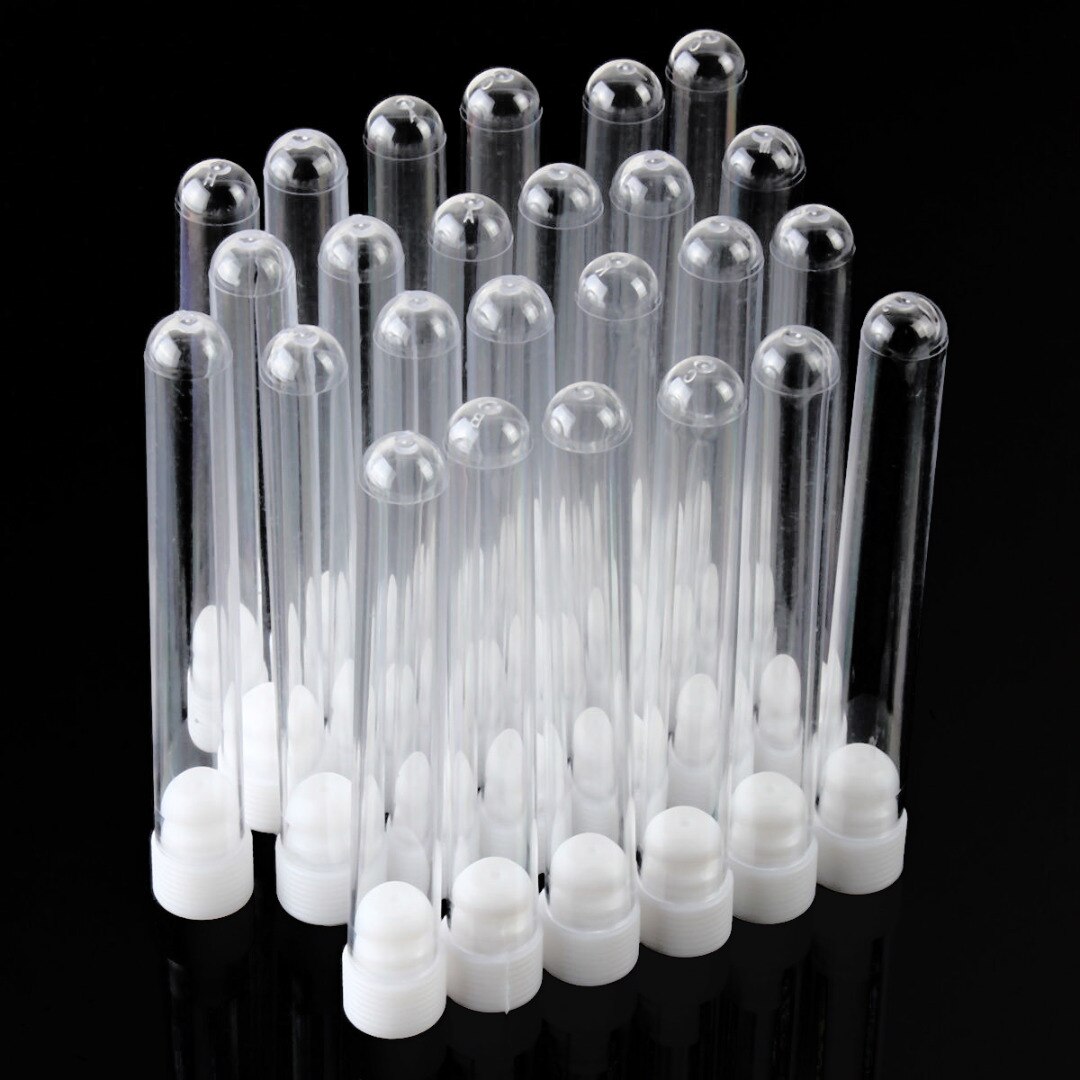 25Pcs/Set Plastic Test Tubes With Cap 15x100mm Cle... – Vicedeal