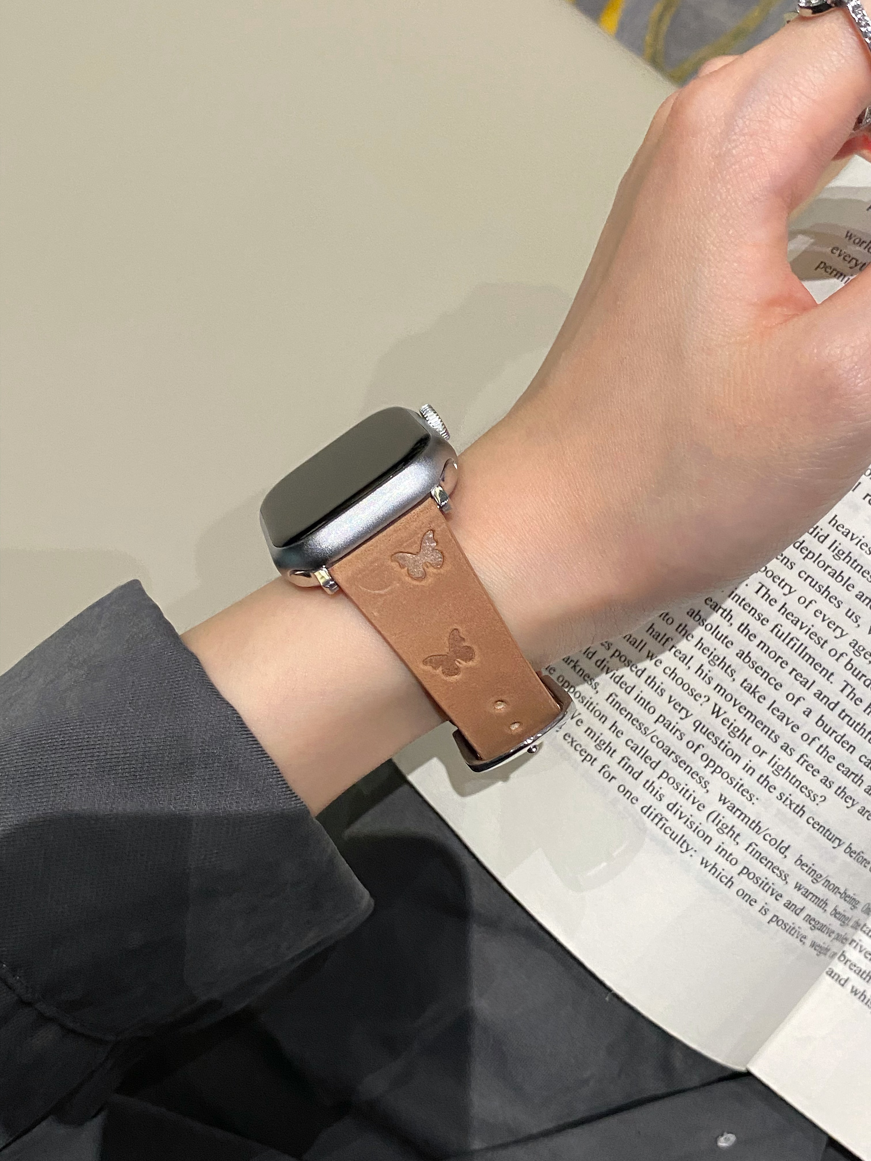 Sommerfuglelæderrem til apple watch-rem, sød armbå... – Vicedeal