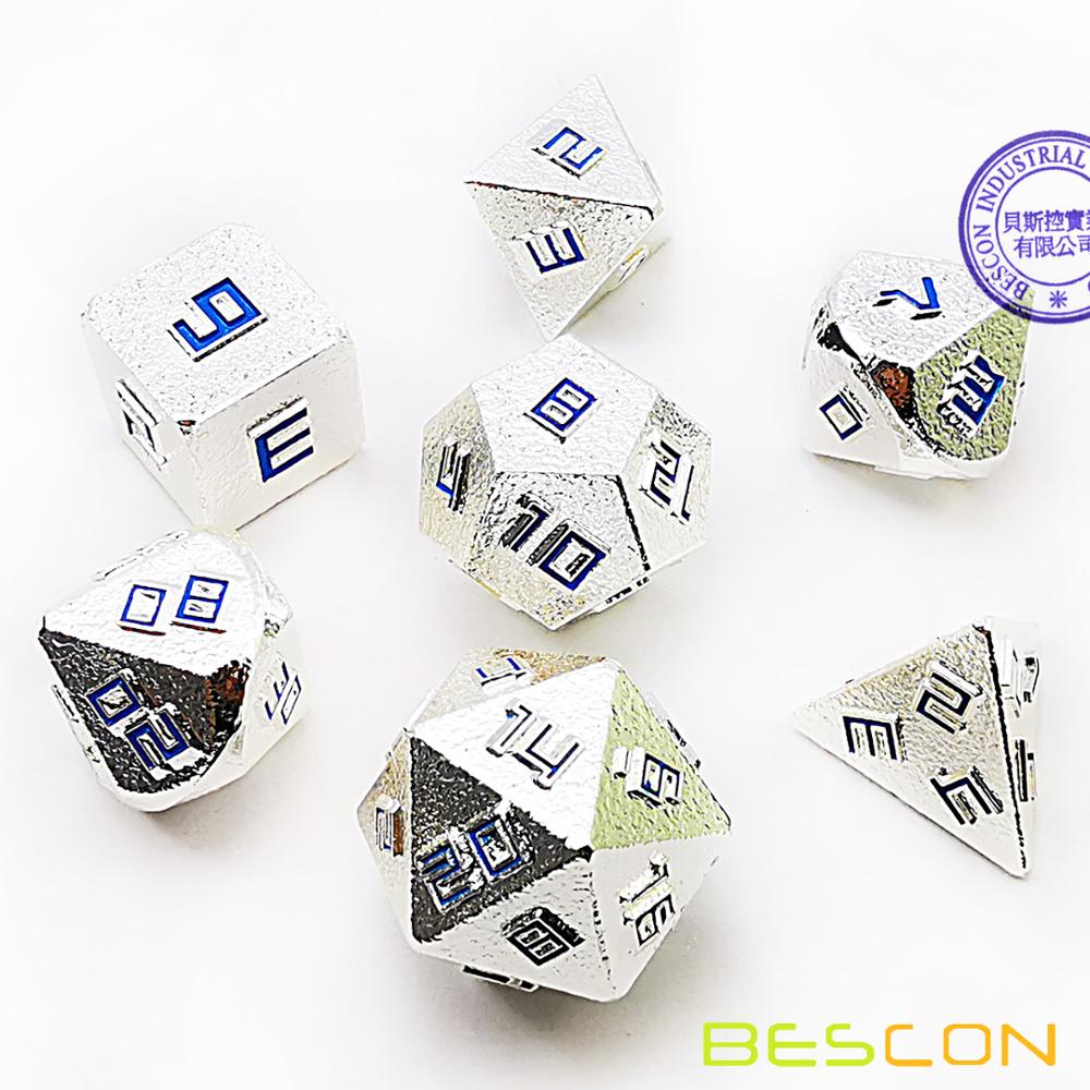 Bescon Silver-Ore Lode Solid Metal Dice Set, Raw M... – Grandado