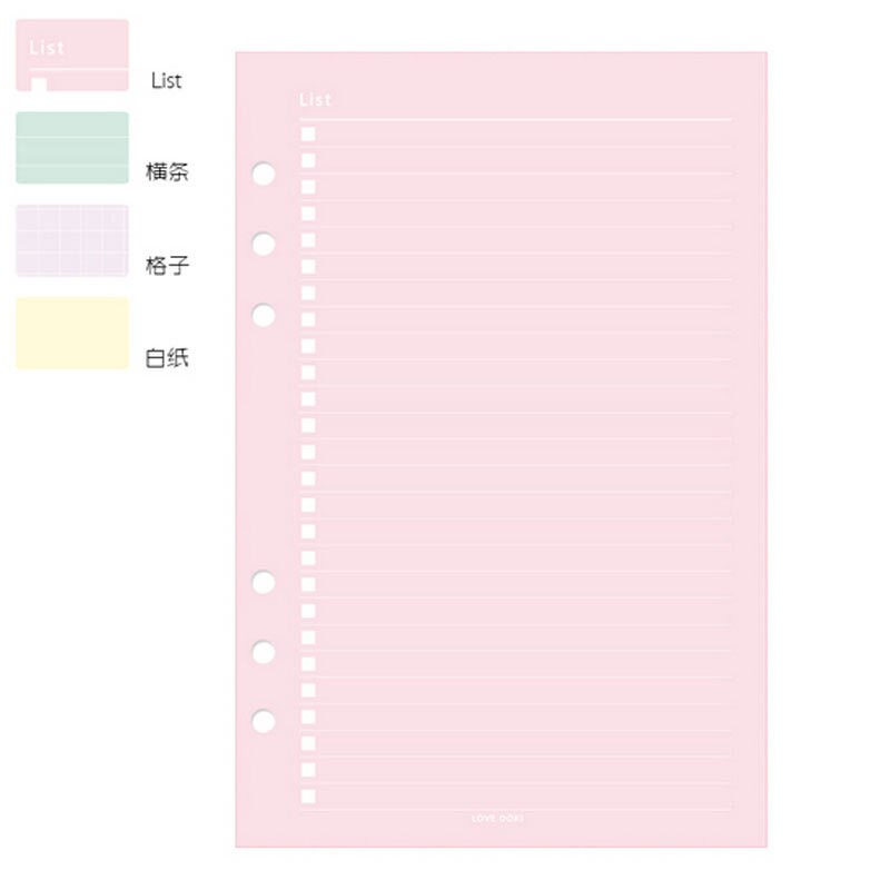 Dokibook A5 A6 Loose leaf Filler Paper Solid Color... – Grandado