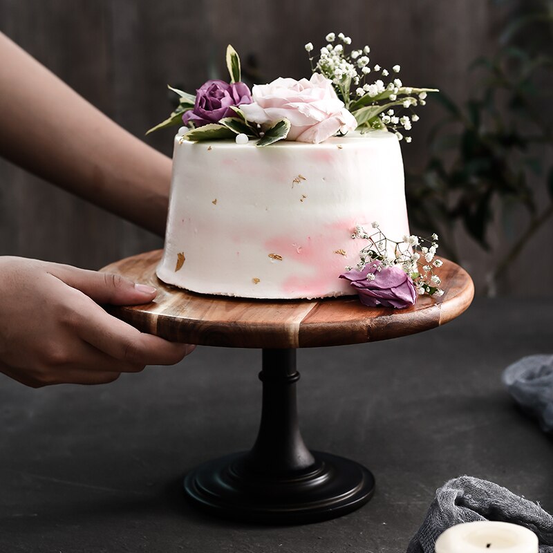 Wooden Pallet Cake Dessert High Feet Plate Wedding... – Grandado