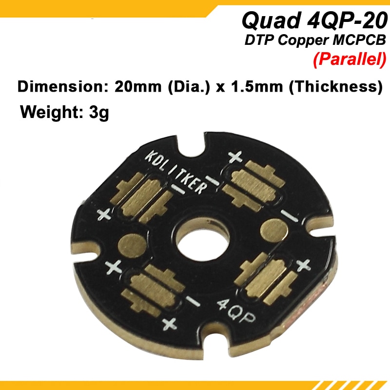 KDLITKER Quad 4QP-20 DTP Copper MCPCB for Cree XP ... – Grandado