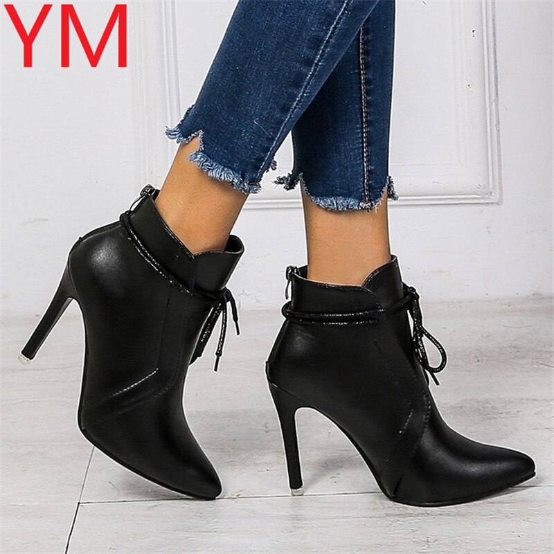 Botas puntiagudas con cordones para Mujer, botines... – Grandado