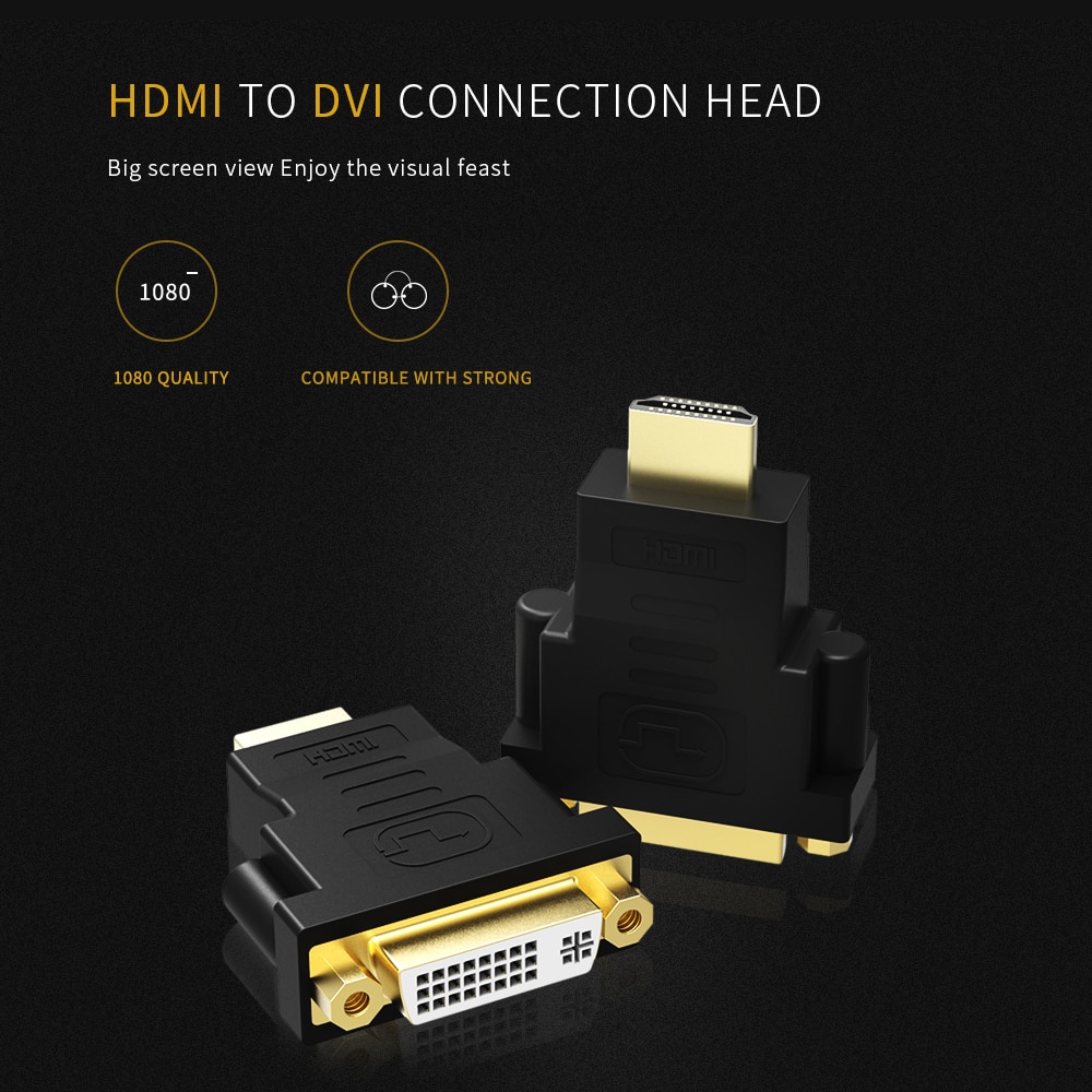 Guldbelagt hdmi han til dvi dvi -i 24+5 hun adapte... – Vicedeal
