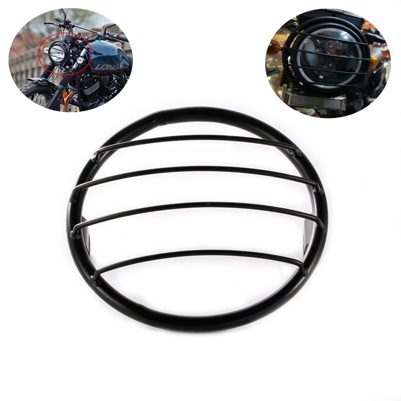 6.5" Retro Motorcycle Headlight Grill Side Mount C... – Grandado
