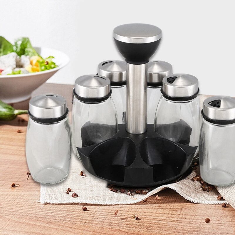 7Pcs/Set Rotating Stainless Steel Cruet Condiment ... – Vicedeal
