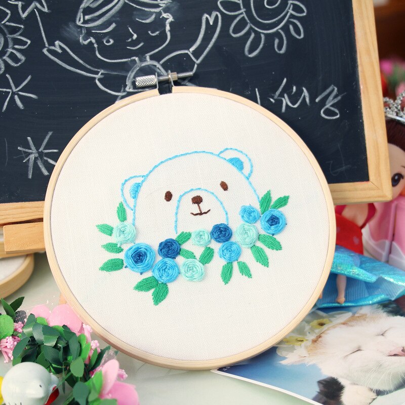 Cute Cartoon DIY Embroidery Starter Kit Flower Pat... – Grandado