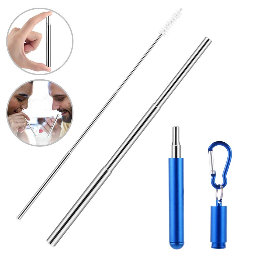 3 Section Telescopic Metal Drinking Straw Portable... – Grandado