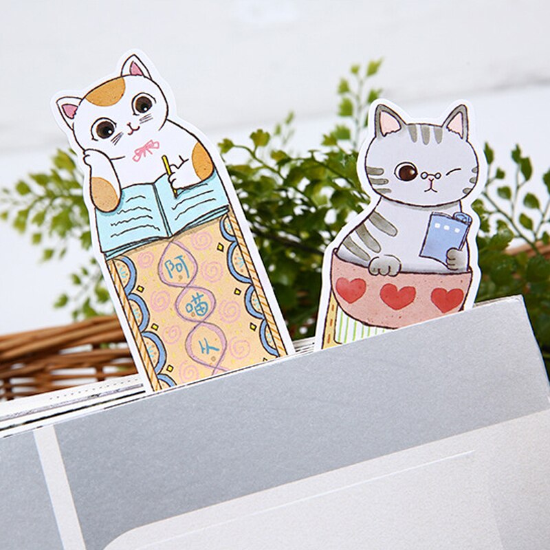 30Pcs/Pack Lovely Cat Paper Bookmark Cartoon Style... – Grandado