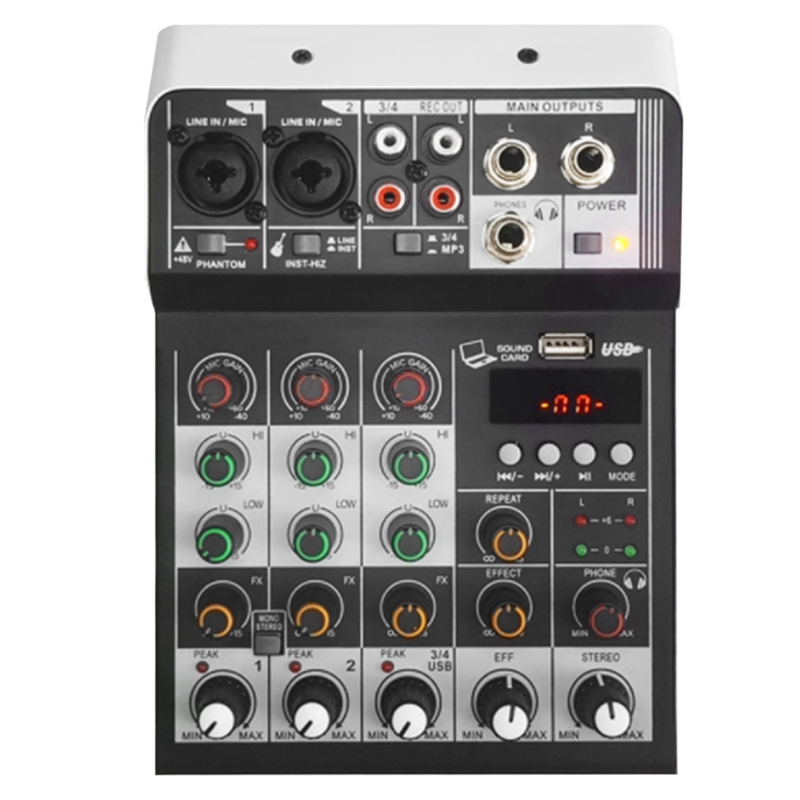Small 4-Channel Mixer With Reverberation Bluetooth... – Grandado