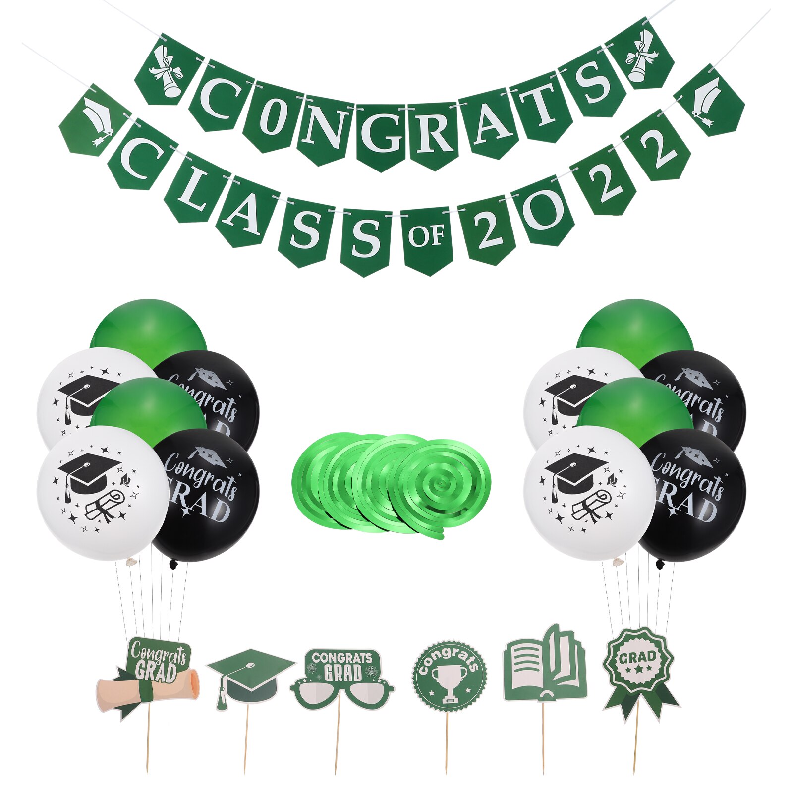 1 Set Graduation Latex Balloon Cake Topper Banner ... – Vicedeal