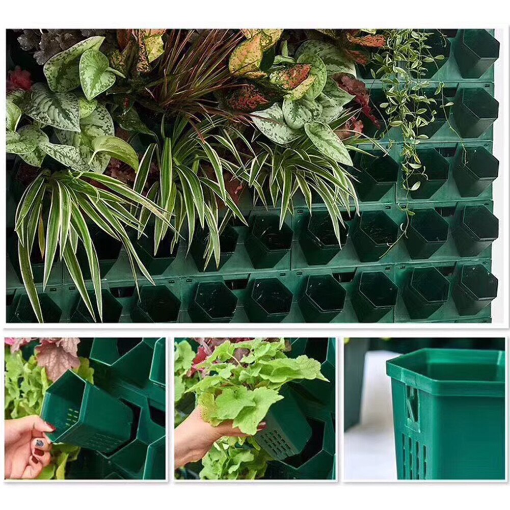 Vertical Green Plant Pot Wall Hanging Flower Pot M... – Grandado