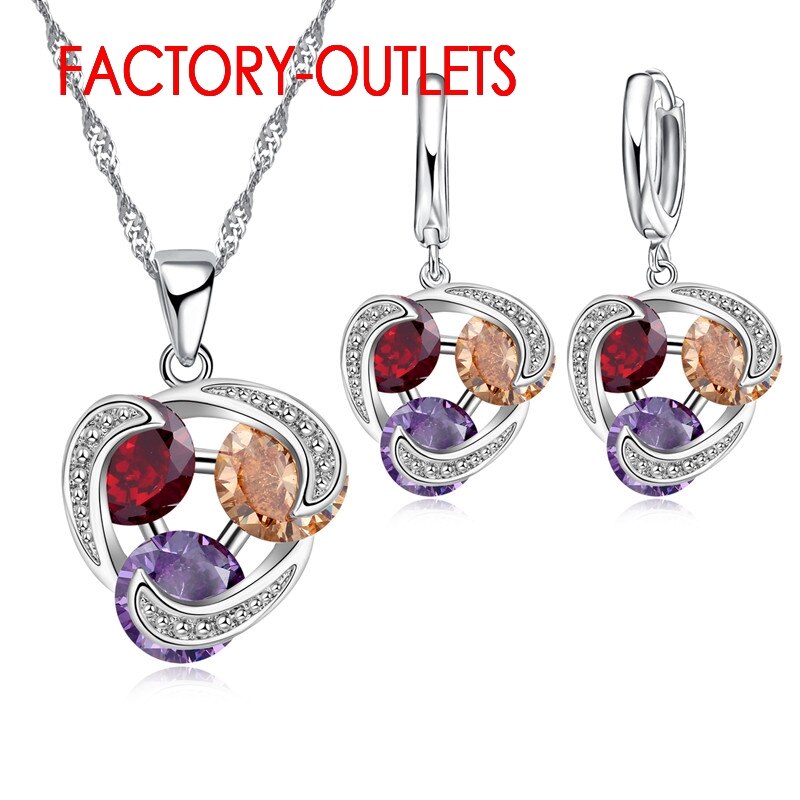 925 Sterling Silver Jewelry Set For Women Girl Pen... – Grandado