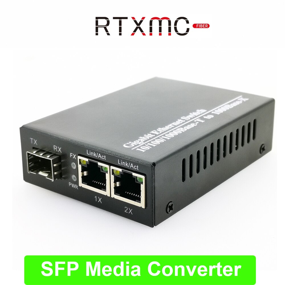 SFP Fiber Media Converter to RJ45 Gigabit Media Co... – Grandado