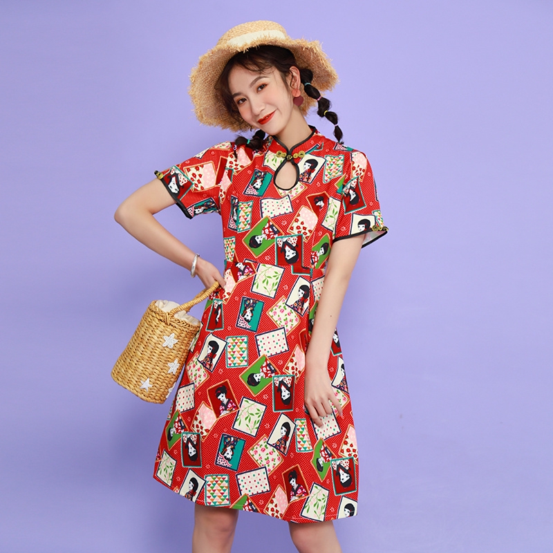 Summer Improved Cheongsam Chinese Traditional Cute... – Vicedeal