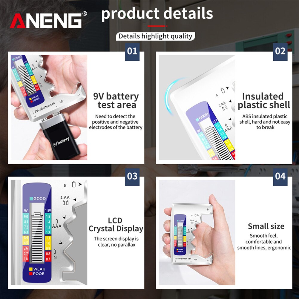 LCD Display Universal Digital Battery Capacity Met... – Vicedeal