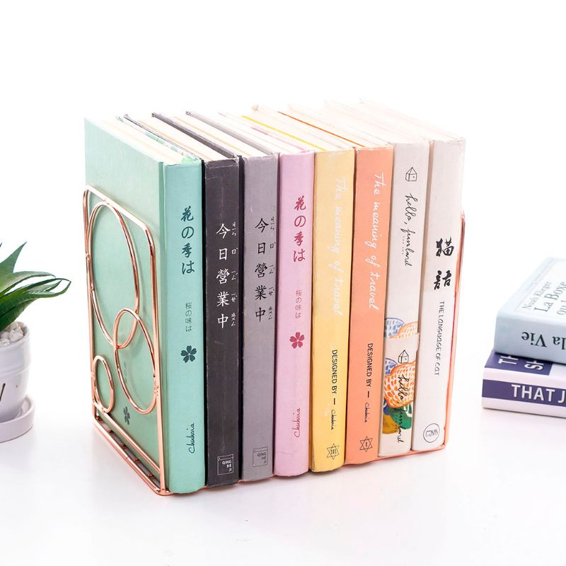 2pcs Round Metal Desktop Bookends Book Ends Suppor... – Grandado