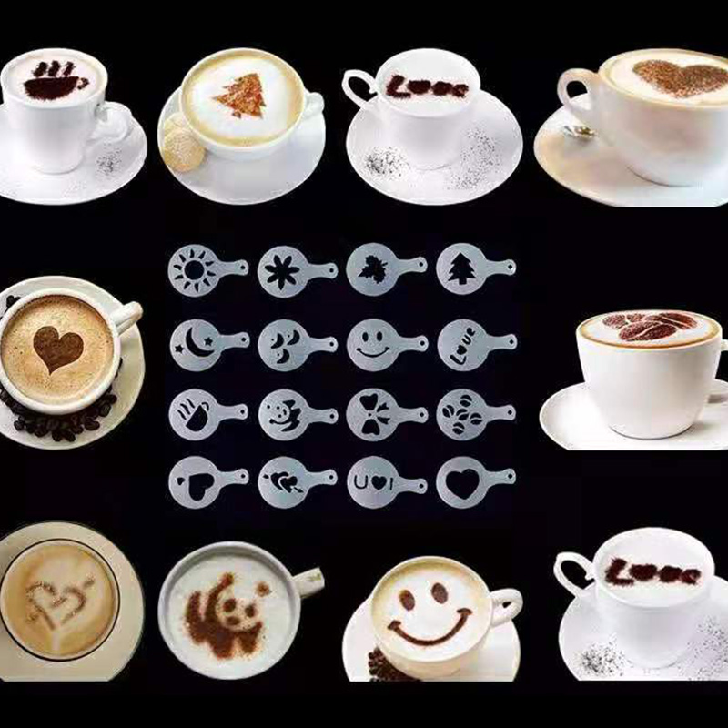 C3-16Pcs Koffie Latte Cappuccino Barista Art Stenc... – Vicedeal