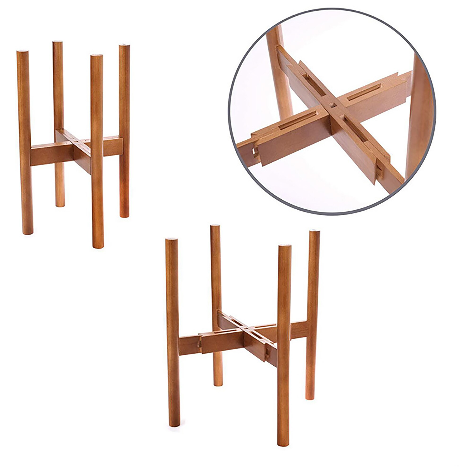 Adjustable Wood Plant Stand, Modern Reversible Pla... – Vicedeal