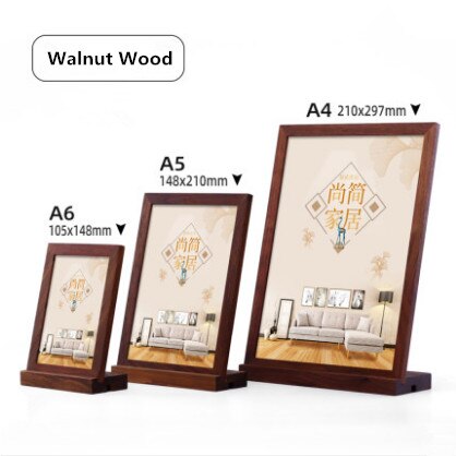 A6 Table Wooden Menu Paper Sign Holder Photo Pictu... – Grandado