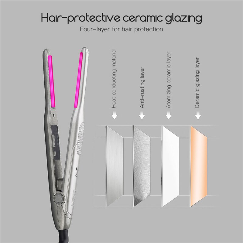 2 in 1 Hair Straightener Curling Iron Ceramic Flat... – Grandado