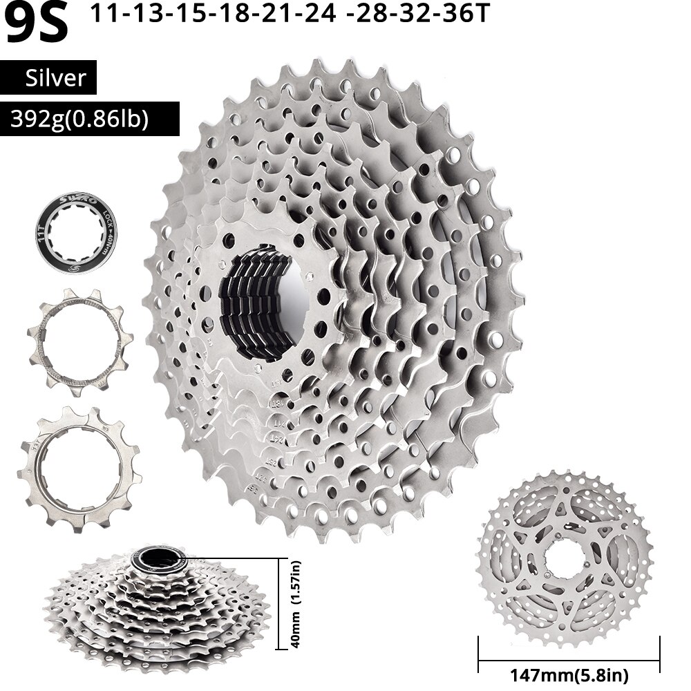 SWTXO Silver 9 Speed Cassette Freewheel For SHIMAN... – Vicedeal