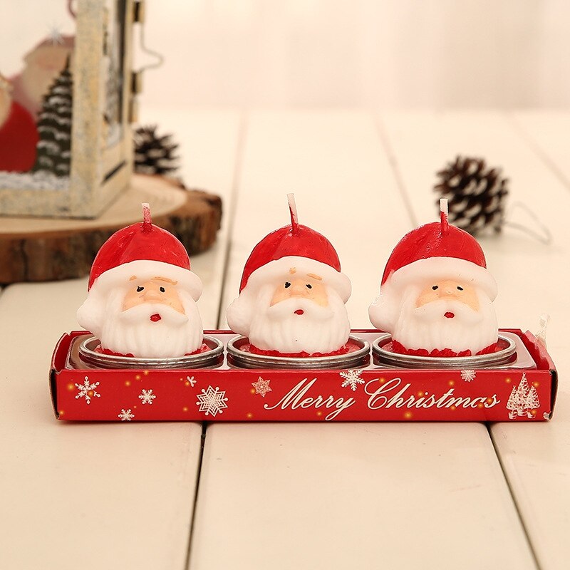 3Pcs/Set Christmas Candles Decoration Santa Snowma... – Grandado